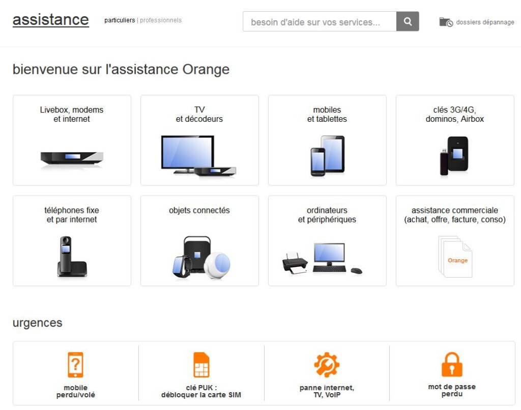 Coordonnées téléphoniques du service client Orange ligne fixe