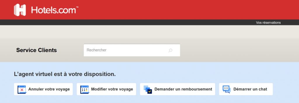 Service client Hotels.com