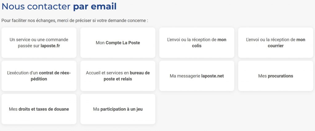 Contacter le service client de la Poste